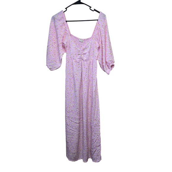 Billabong | Dresses | Billabong Womens Pink Daisy Floral Smocked Maxi ...